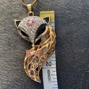 Jewelry | Fox Crystal Long Necklace Sweater Chain Nwot | Poshmark